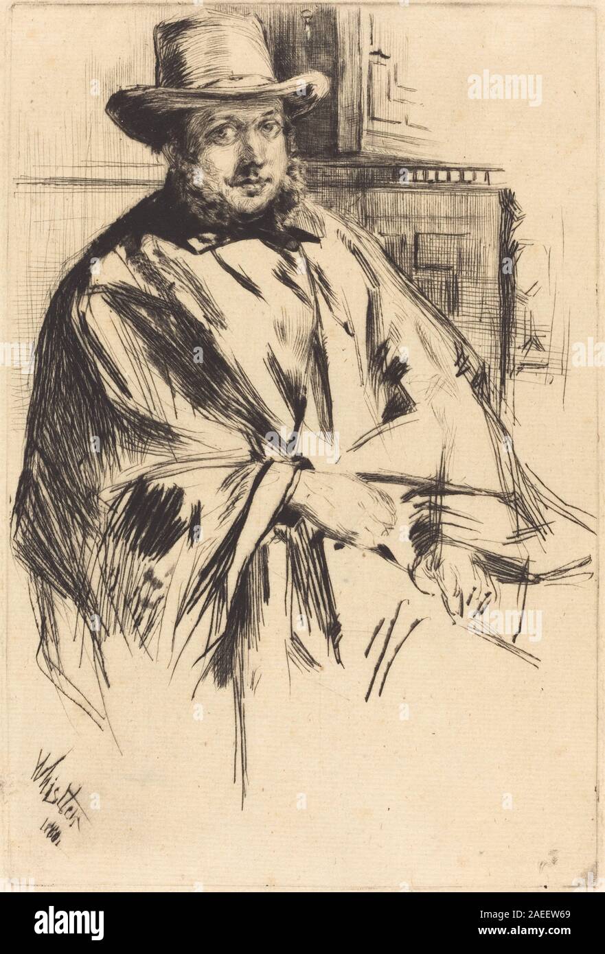 Whistler's 1860 portrait depicts Mr. Davis (Mr. Mann), showing facial ...