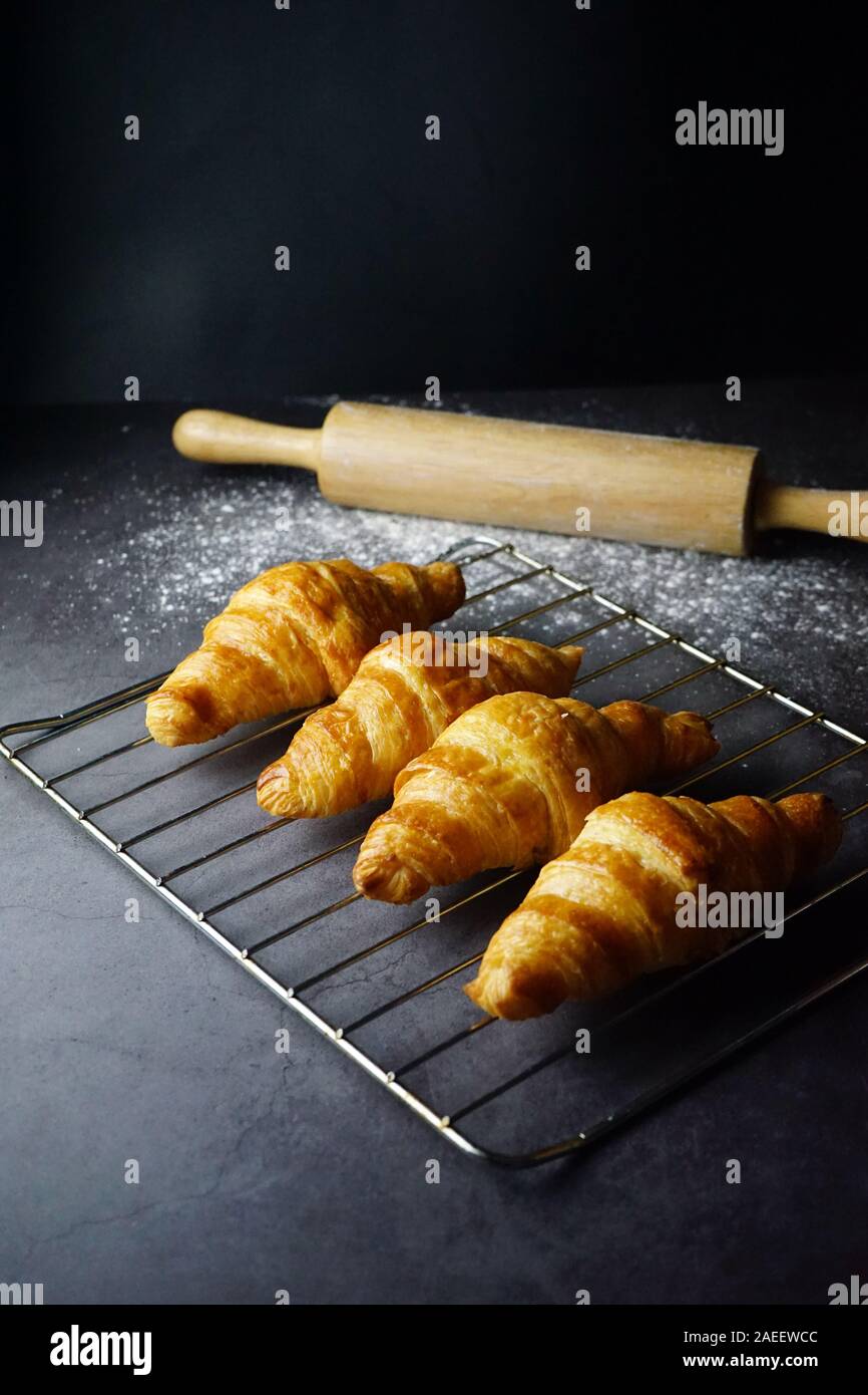 Freshly baked homemade croissants hi-res stock photography and images ...