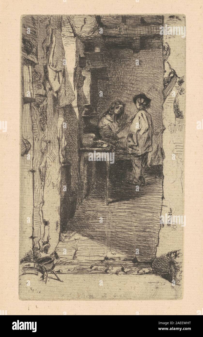 An artwork by James McNeill Whistler showing rag pickers in the ...