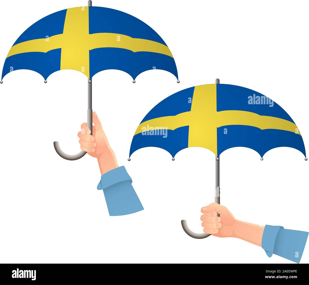 Sweden flag umbrella. Social security concept. National flag of Sweden ...