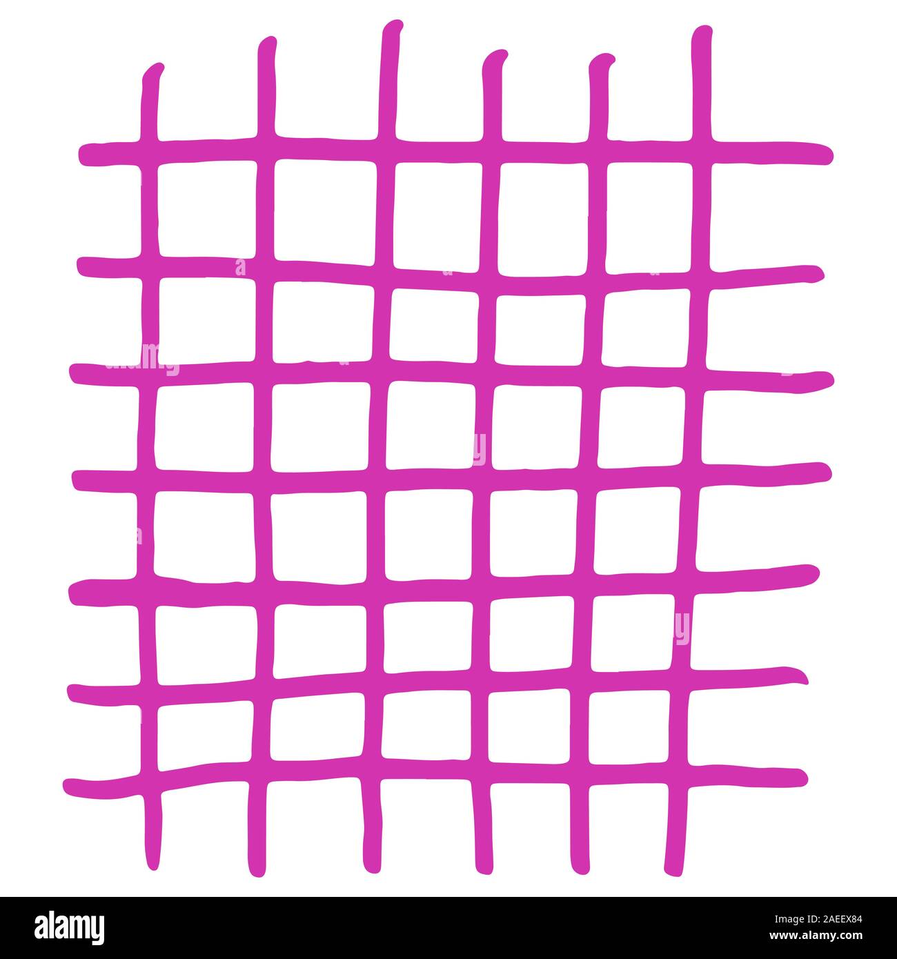 Handdrawn pink grid. Vector illustration. Stroke ink and marker Stock ...