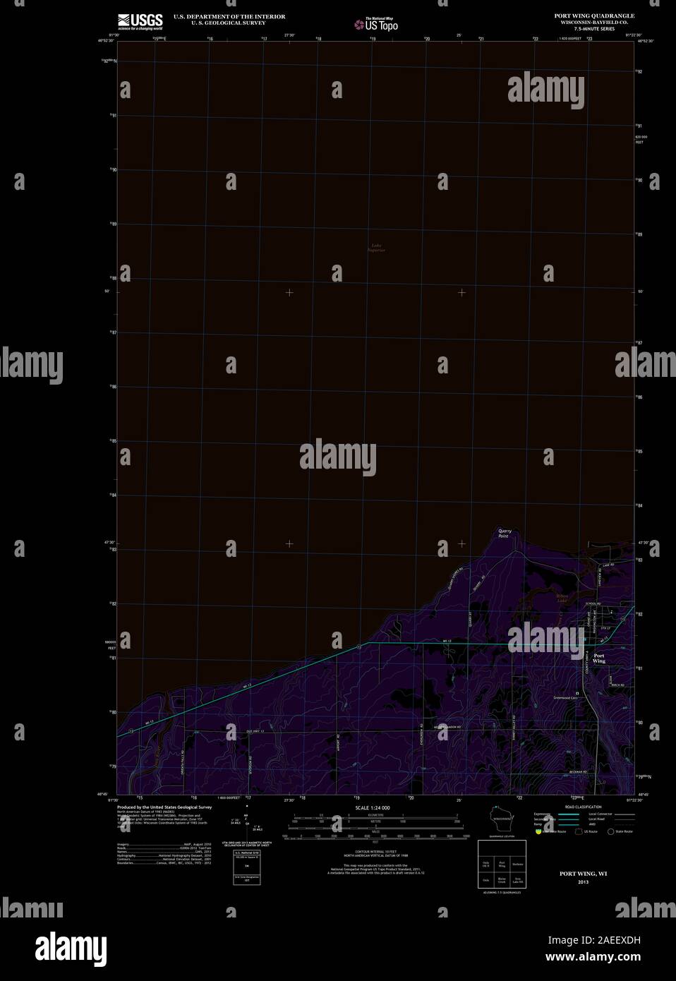 Map of port wing hi-res stock photography and images - Alamy