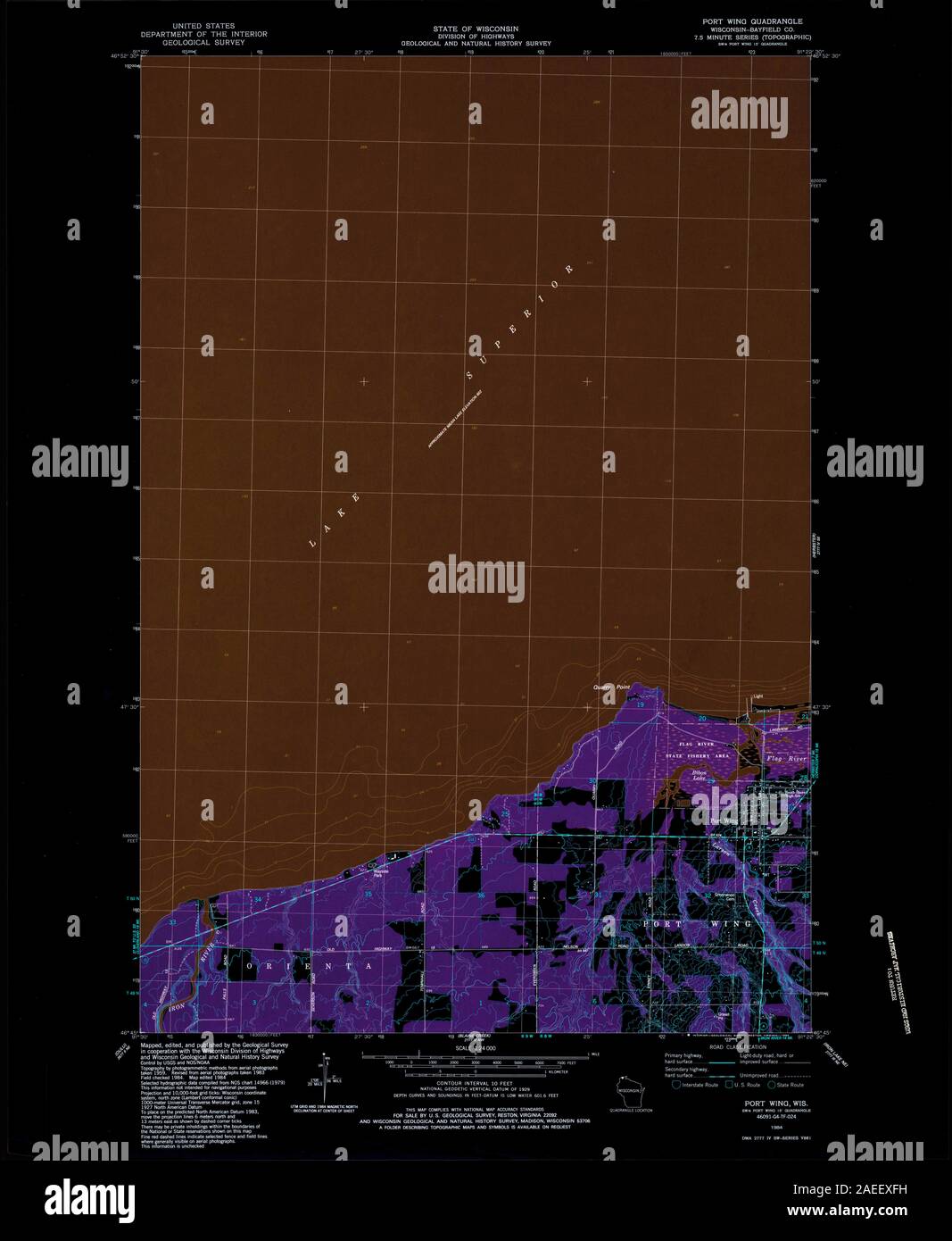 Map of port wing hi-res stock photography and images - Alamy