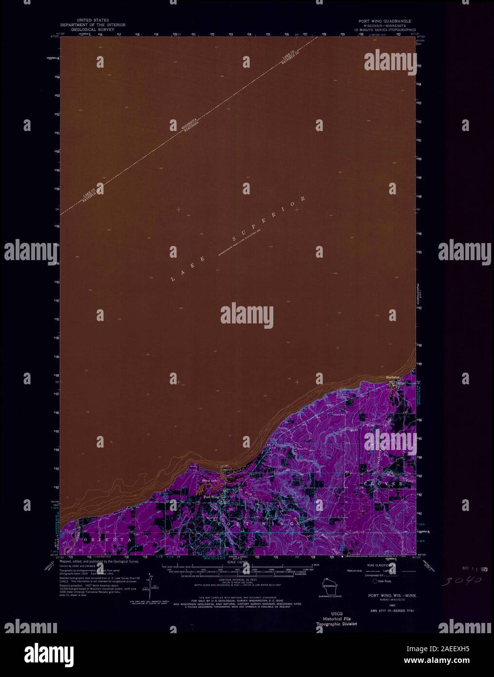 Map of port wing hi-res stock photography and images - Alamy