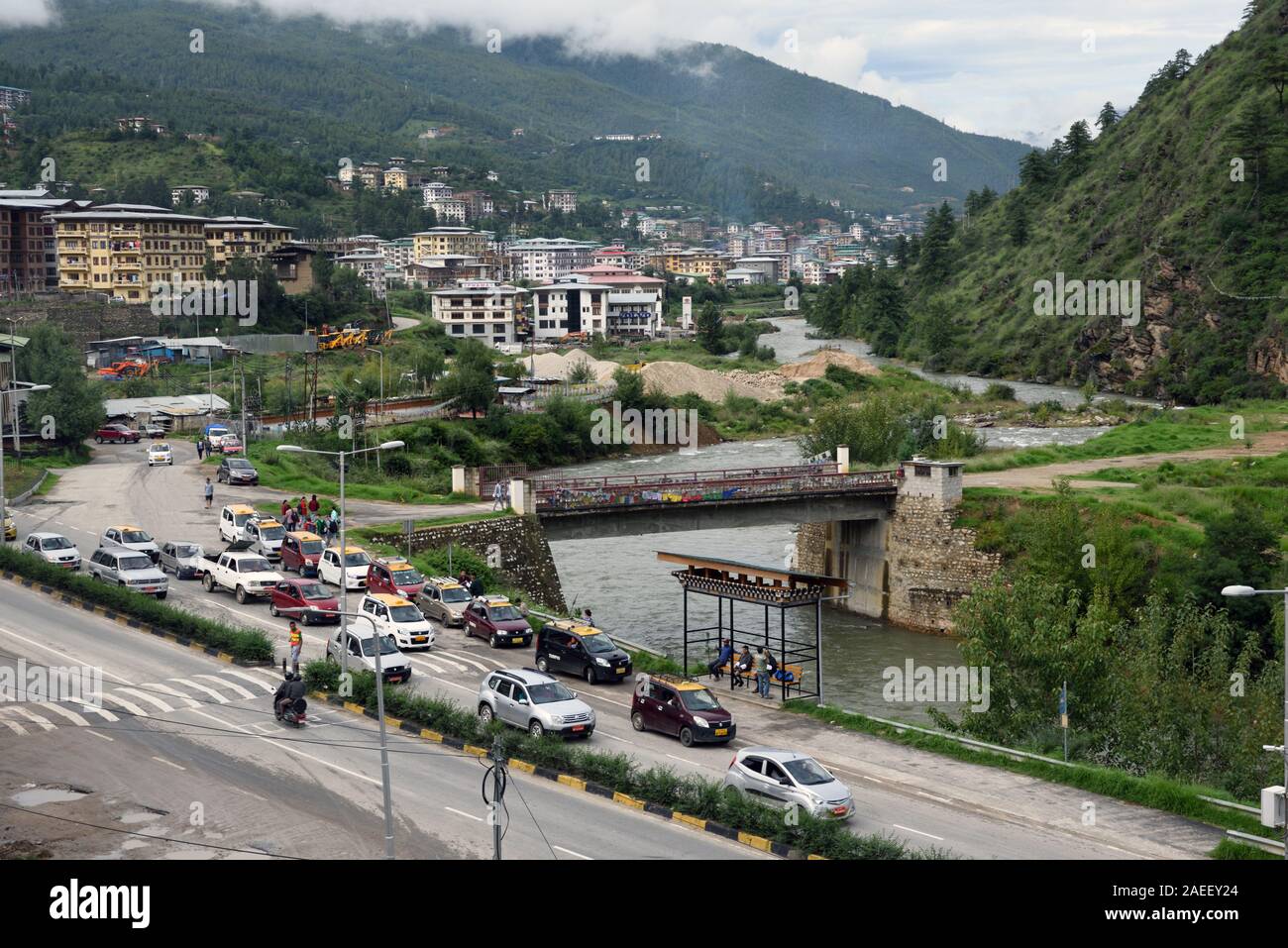 Aerial, view, capital, city, Thimphu, Bhutan, Asia Stock Photo - Alamy