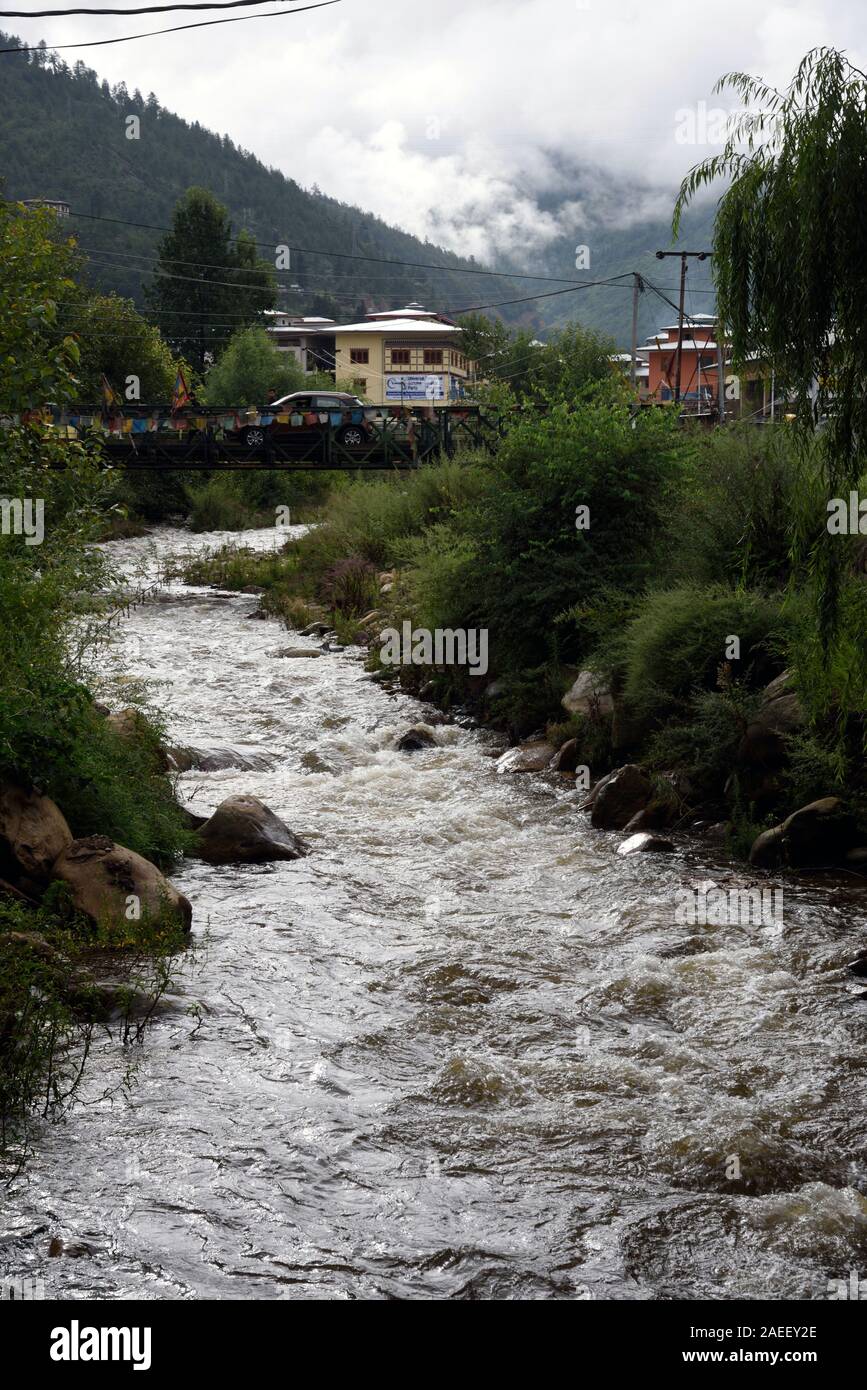 Paro river, Thimphu, Bhutan, Asia Stock Photo - Alamy