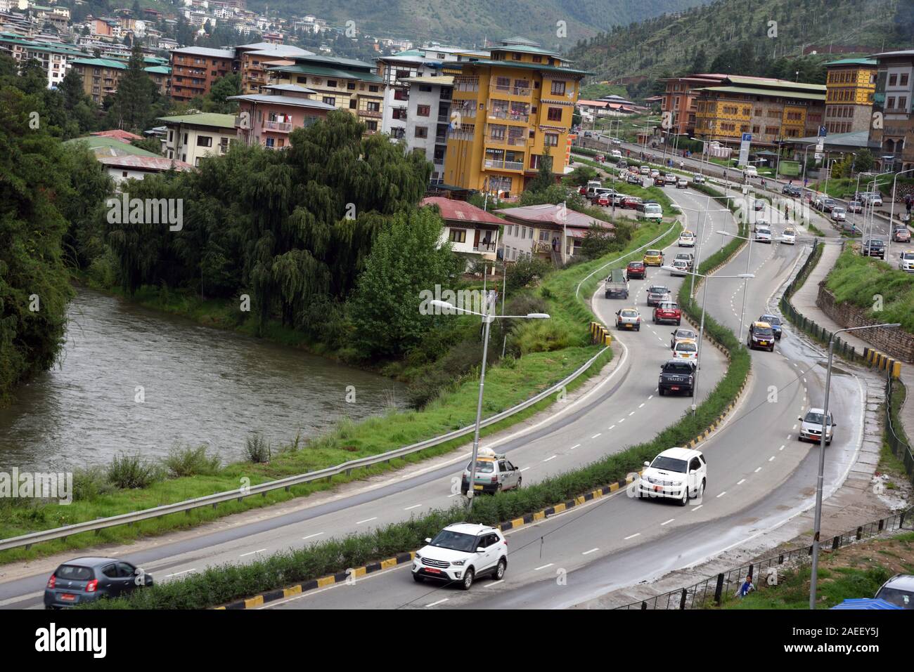 Aerial, view, capital, city, Thimphu, Bhutan, Asia Stock Photo - Alamy