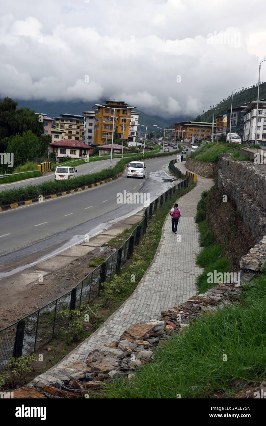 Aerial, view, capital, city, Thimphu, Bhutan, Asia Stock Photo - Alamy