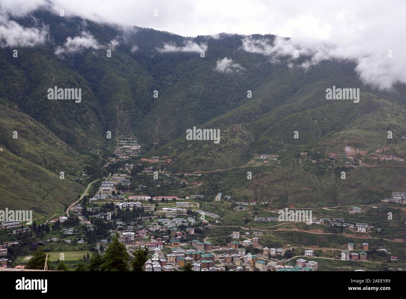 Aerial, view, capital, city, Thimphu, Bhutan, Asia Stock Photo - Alamy