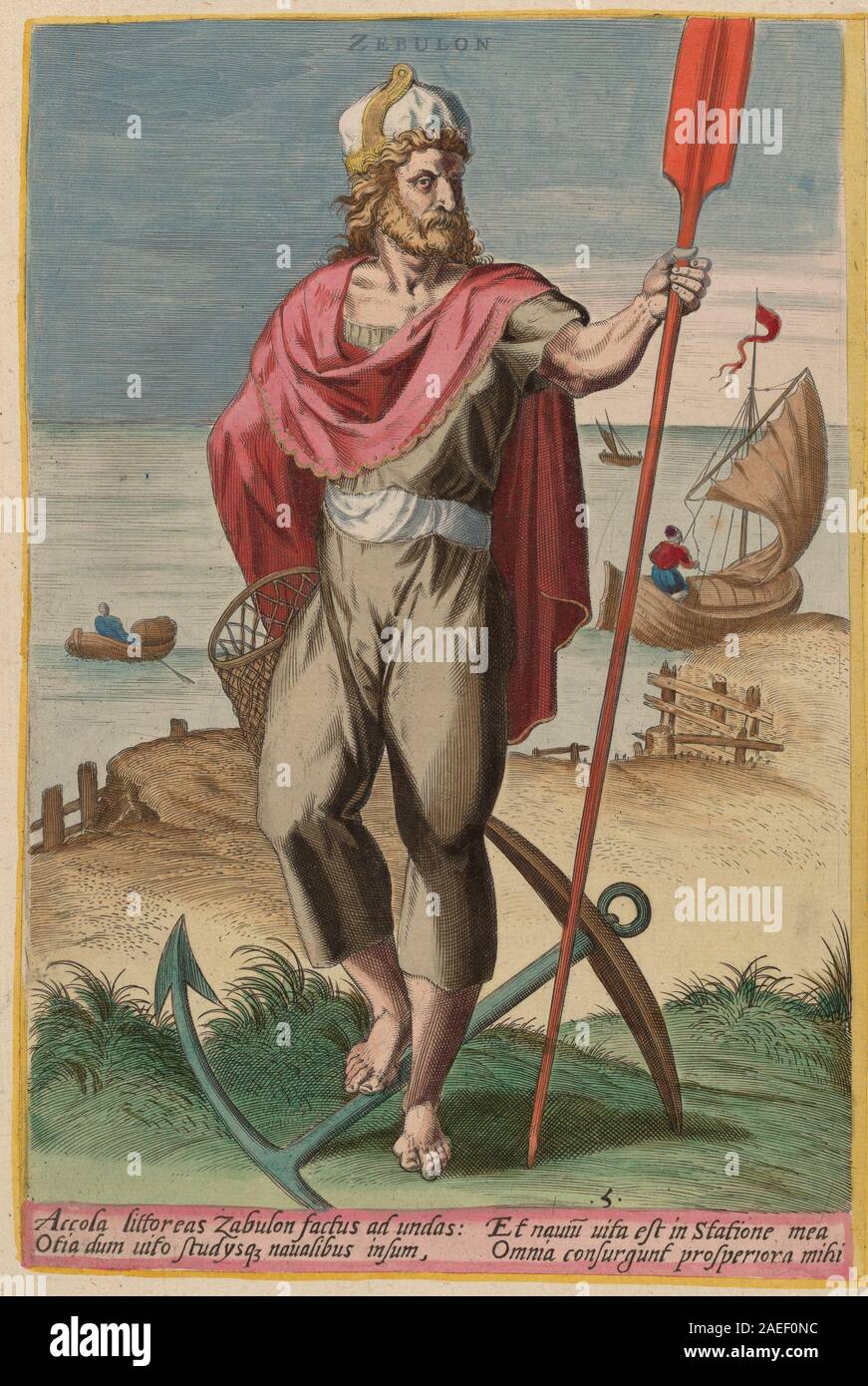 Depicts Zebulon circa 1585, showing the biblical figure, posture ...