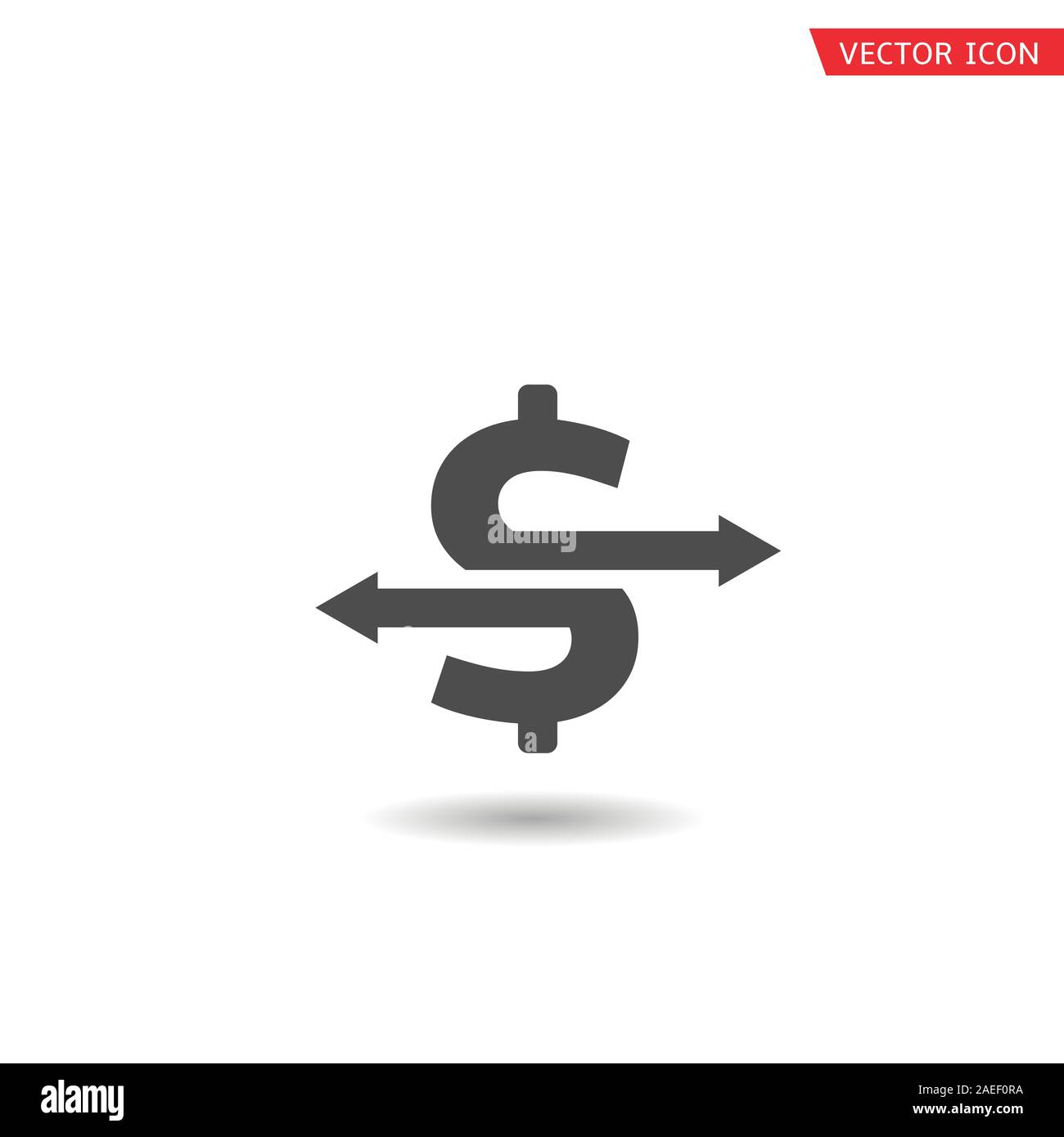 Exchange office symbol. Money transfer icon. Dollar sign with arrows ...