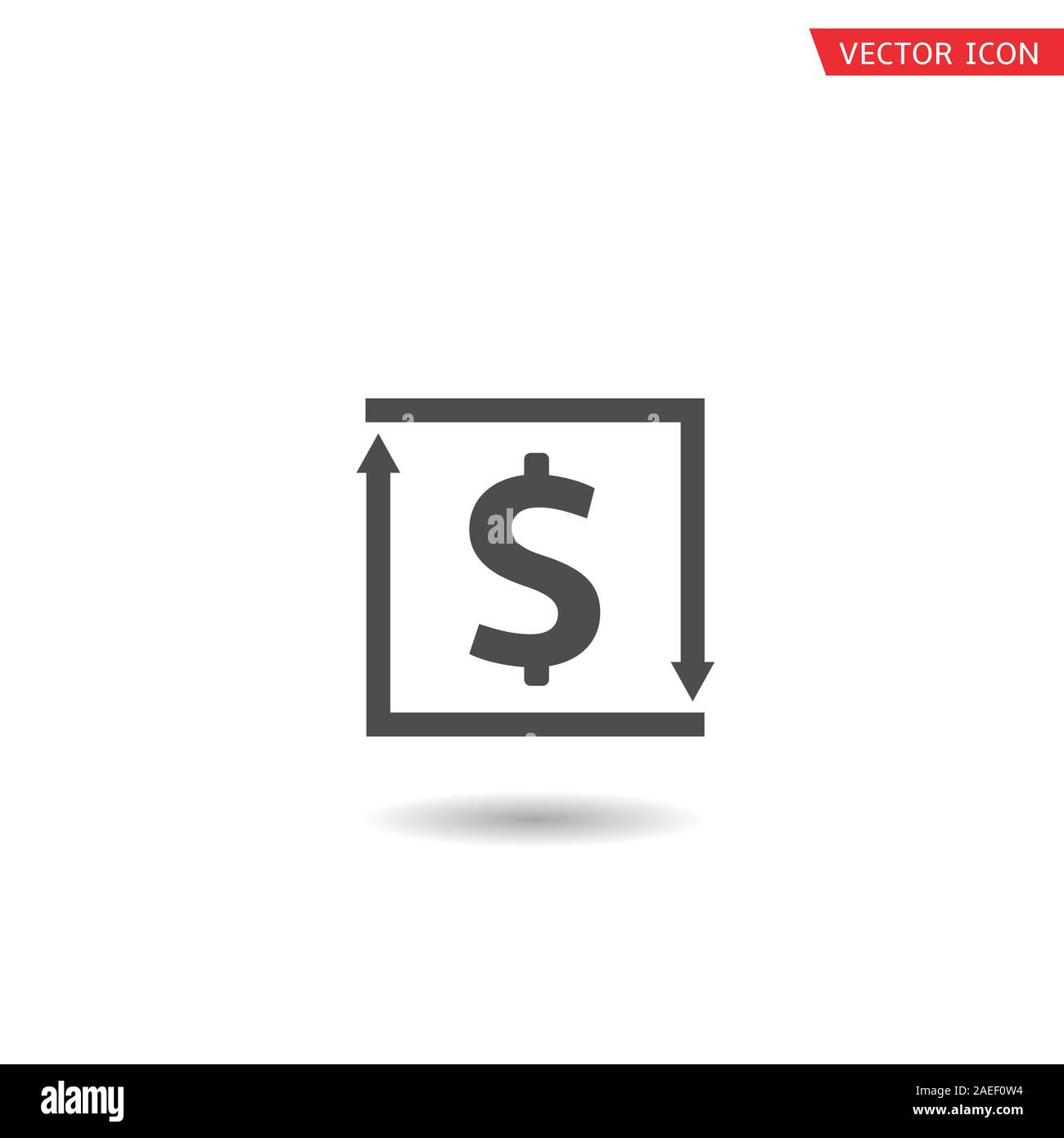 Money transfer icon. Dollar sign with arrows, refresh symbol Vector ...