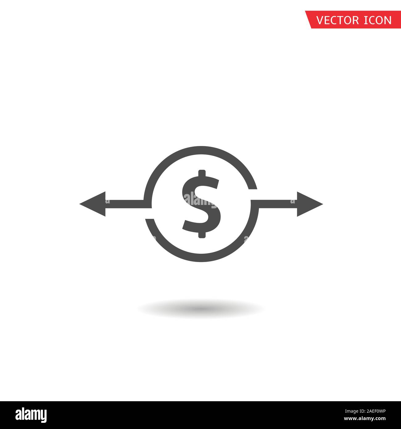 Money transfer icon. Exchange office sign, Dollar sign with arrows ...