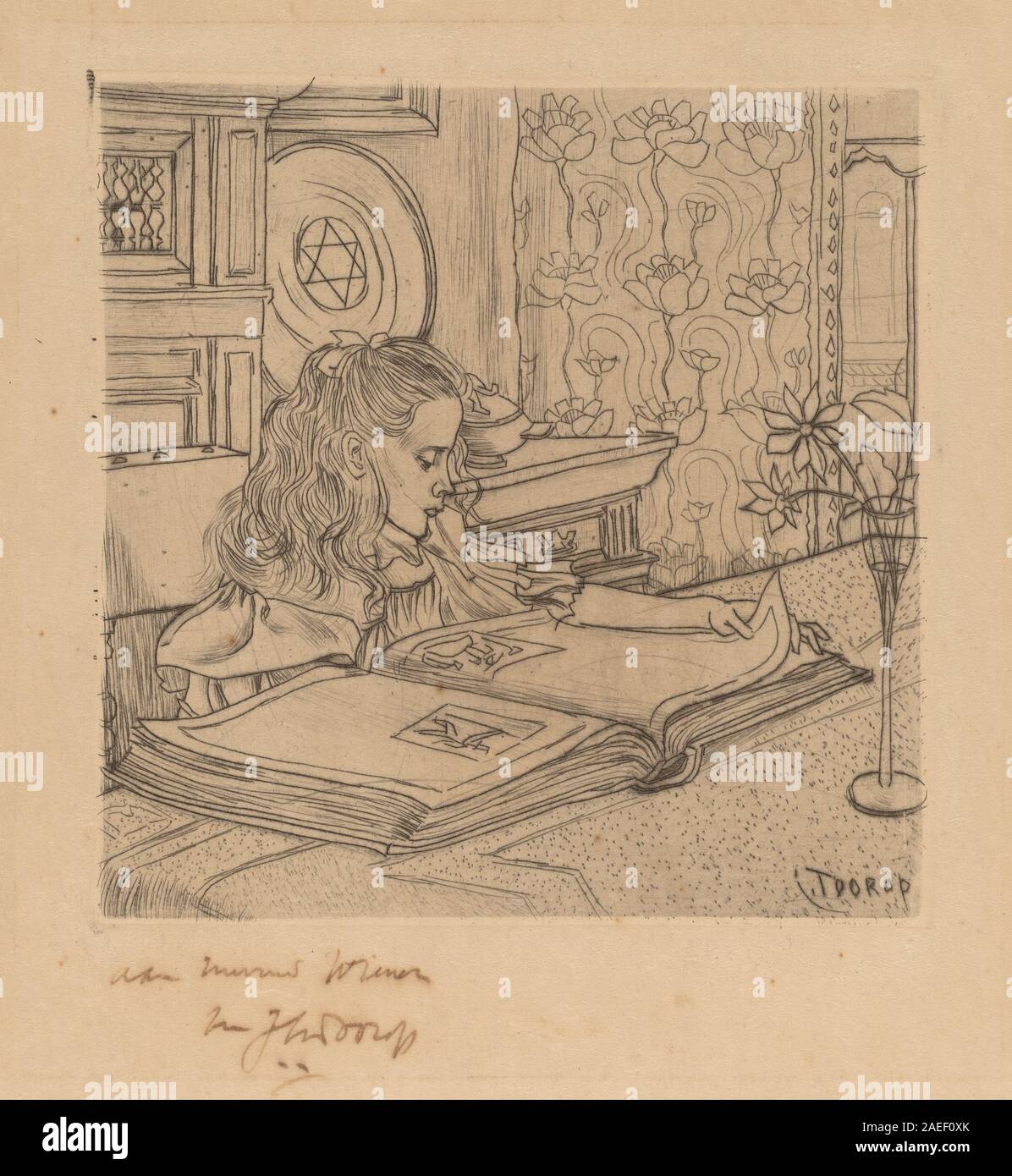 Jan Toorop, Charley Looking at an Album of Prints, 1898 Charley Looking ...