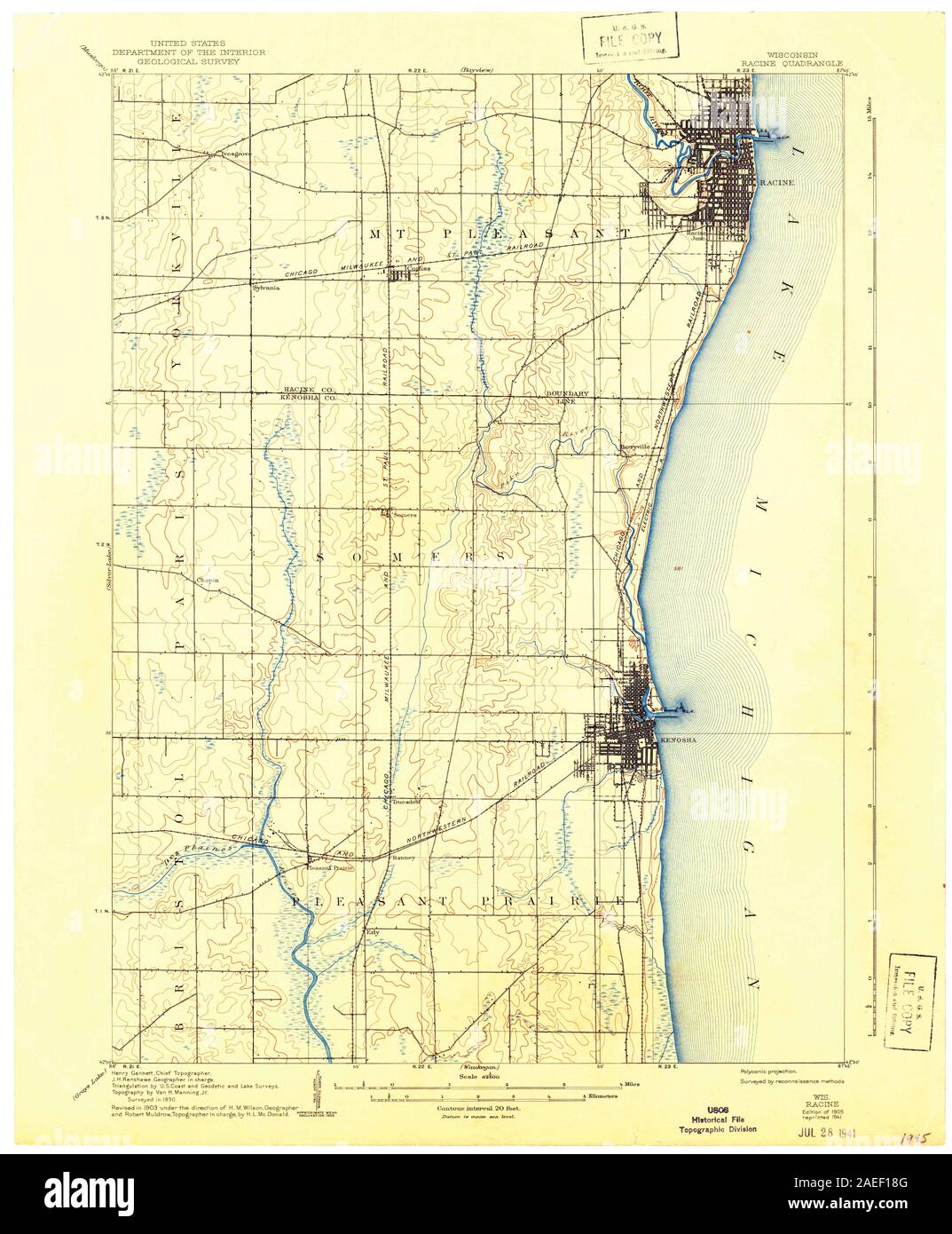 Map of racine Cut Out Stock Images & Pictures - Alamy