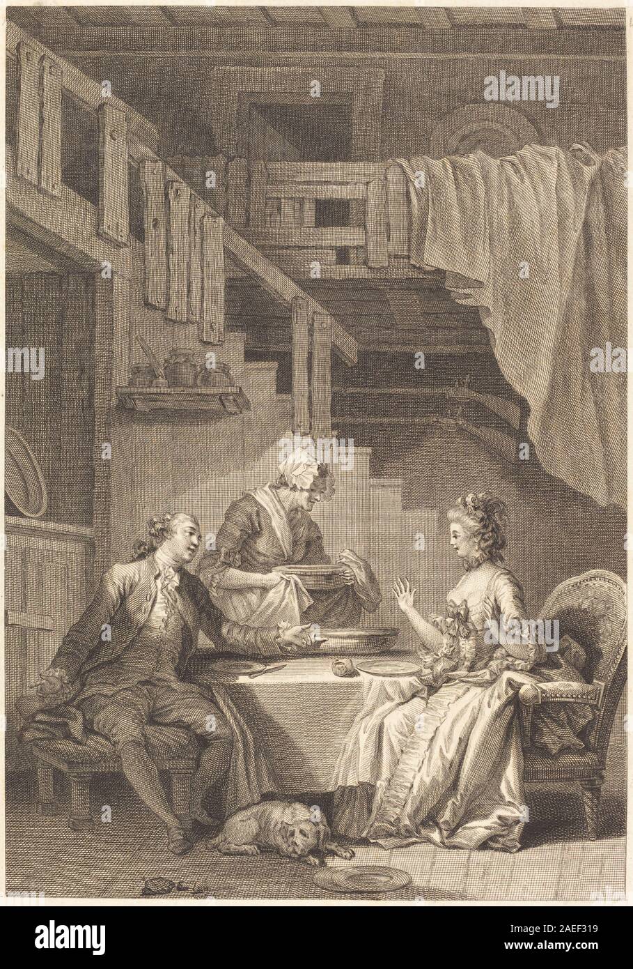 Le Faucon depicts a hunting scene with a falcon and human figures in ...