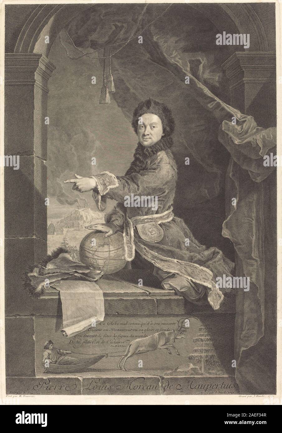Pierre Louis Moreau de Maupertuis, 1741, is a portrait engraving of the ...