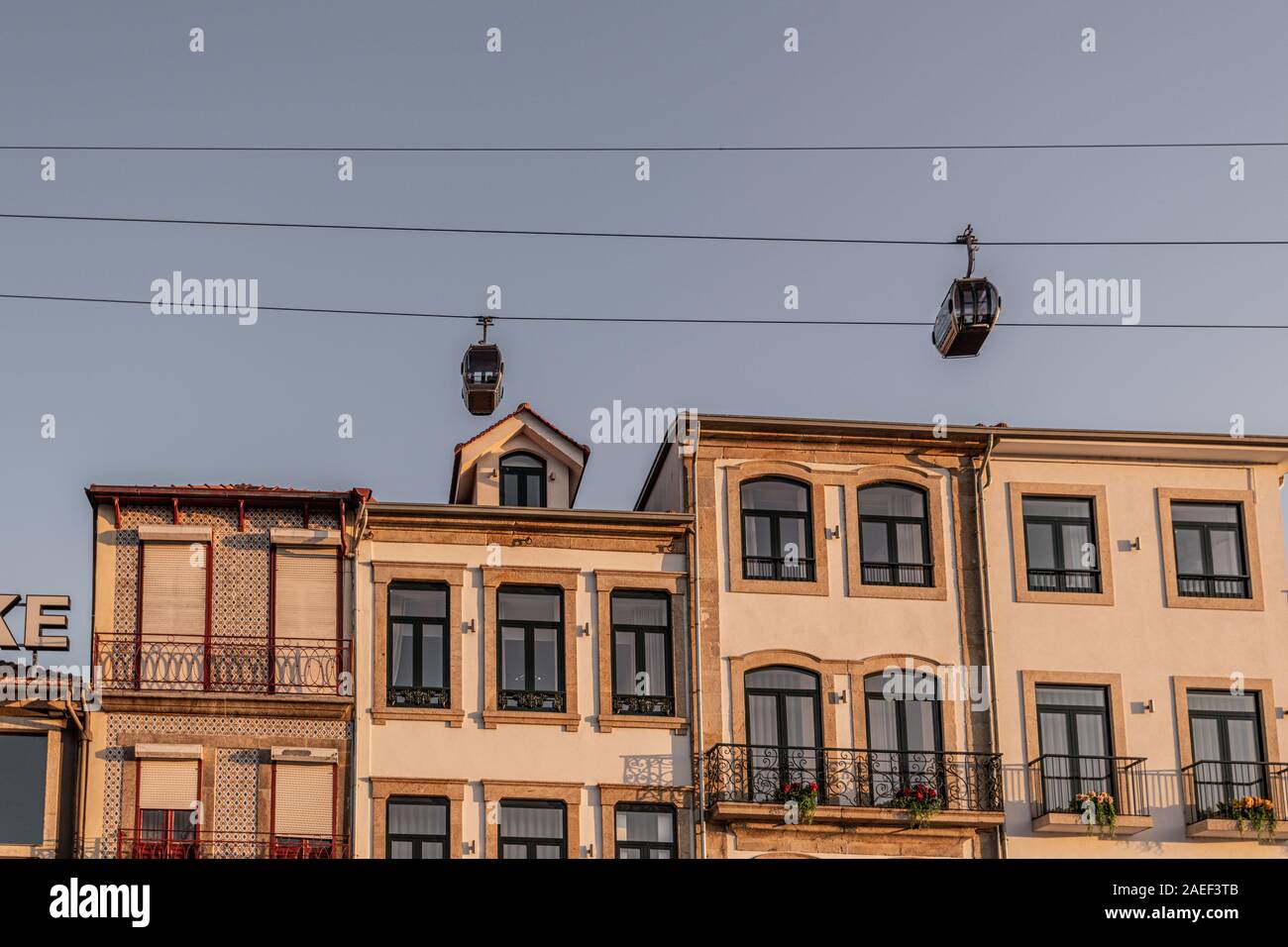 Teleferico de gaia gaia cable car above the streets hi-res stock ...