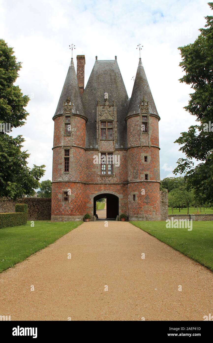 medieval and renaissance castle in carrouges in normandy (france Stock ...