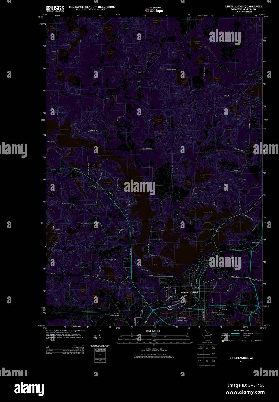 Rhinelander map hi-res stock photography and images - Alamy