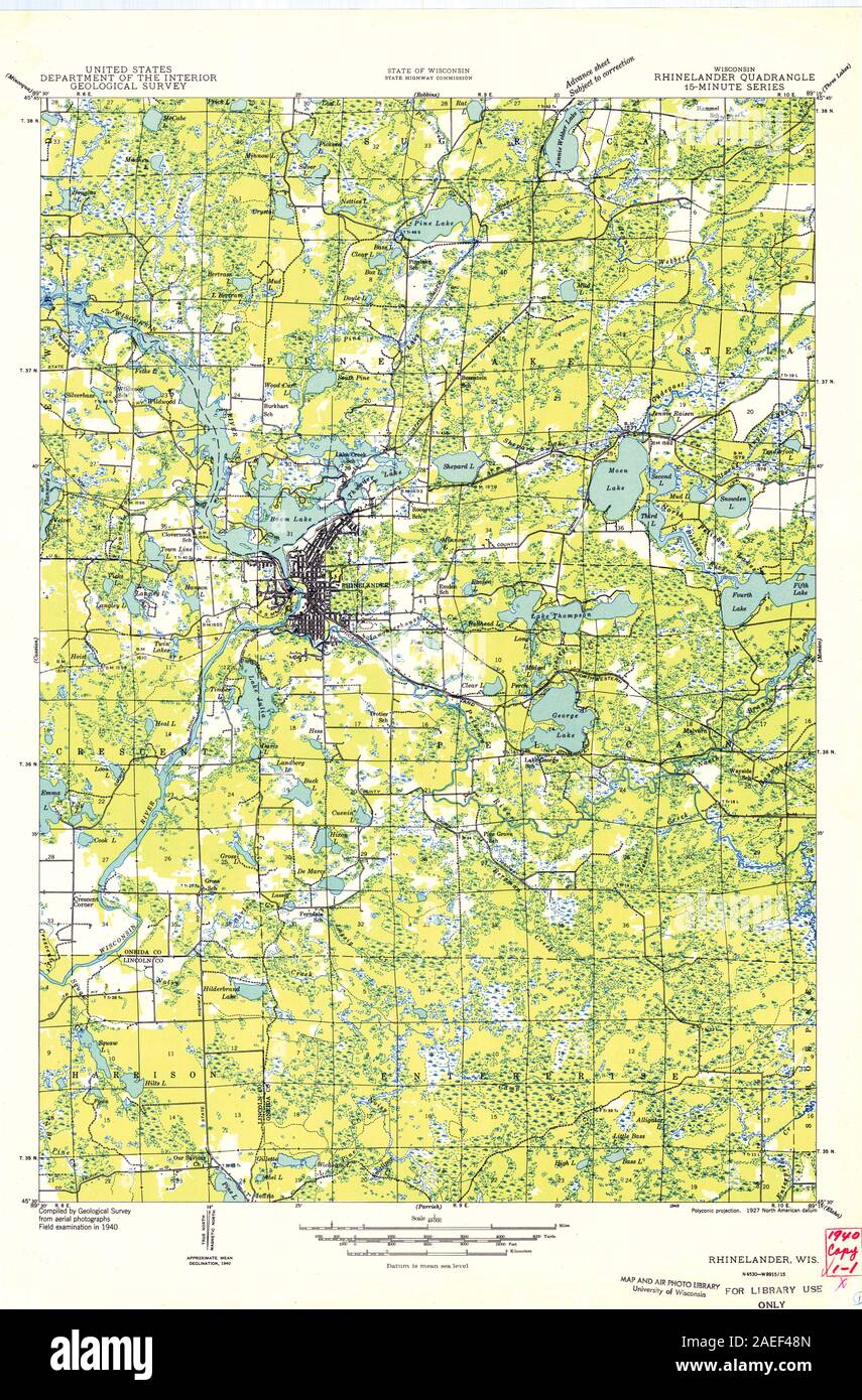 Map of rhinelander hi-res stock photography and images - Alamy