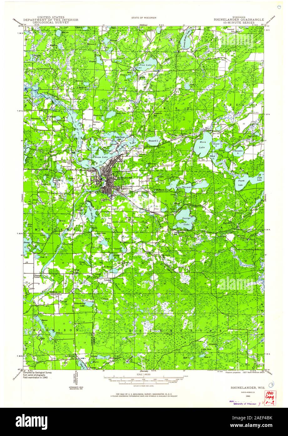 Map of rhinelander hi-res stock photography and images - Alamy