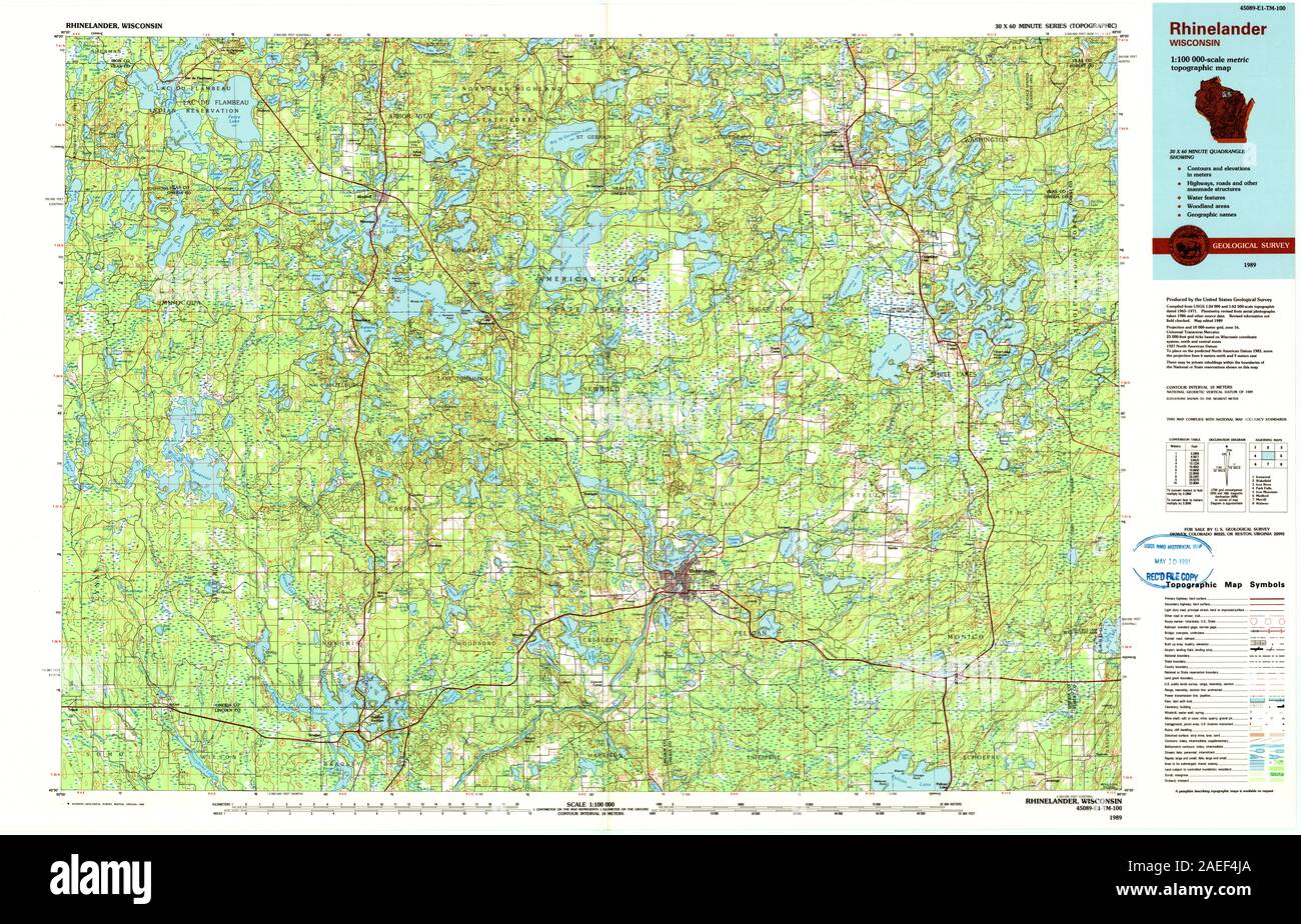 Map of rhinelander hi-res stock photography and images - Alamy