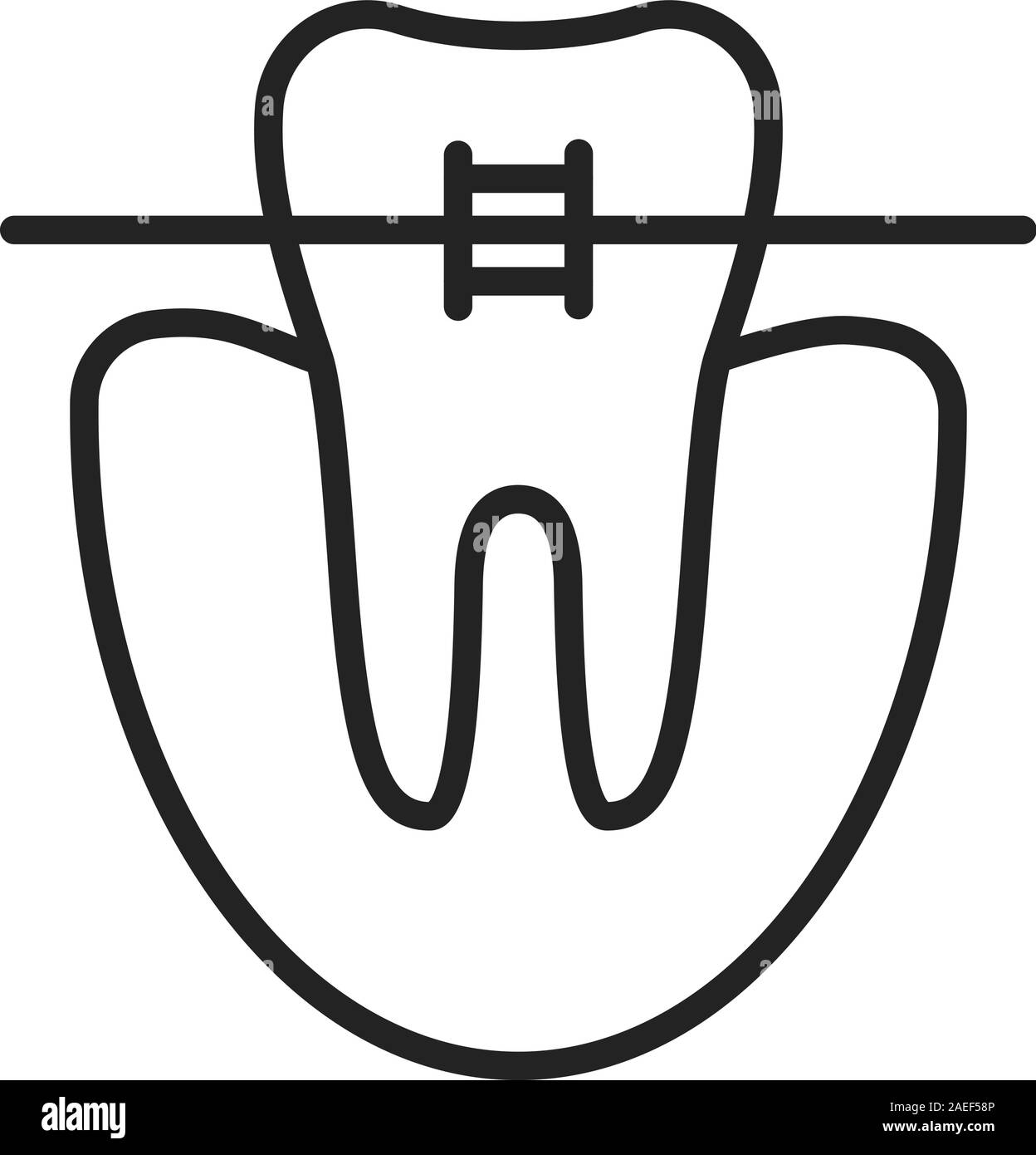 Orthodontic braces thin line Stock Vector Images - Alamy