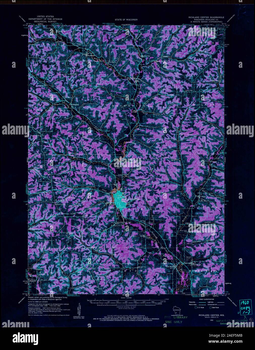 Richland center map hi-res stock photography and images - Alamy