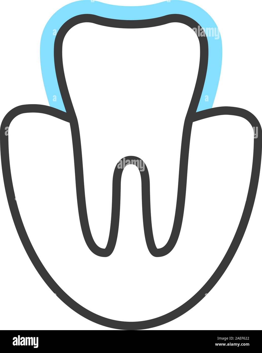 thin line icon of tooth extension or protection Stock Vector Image ...