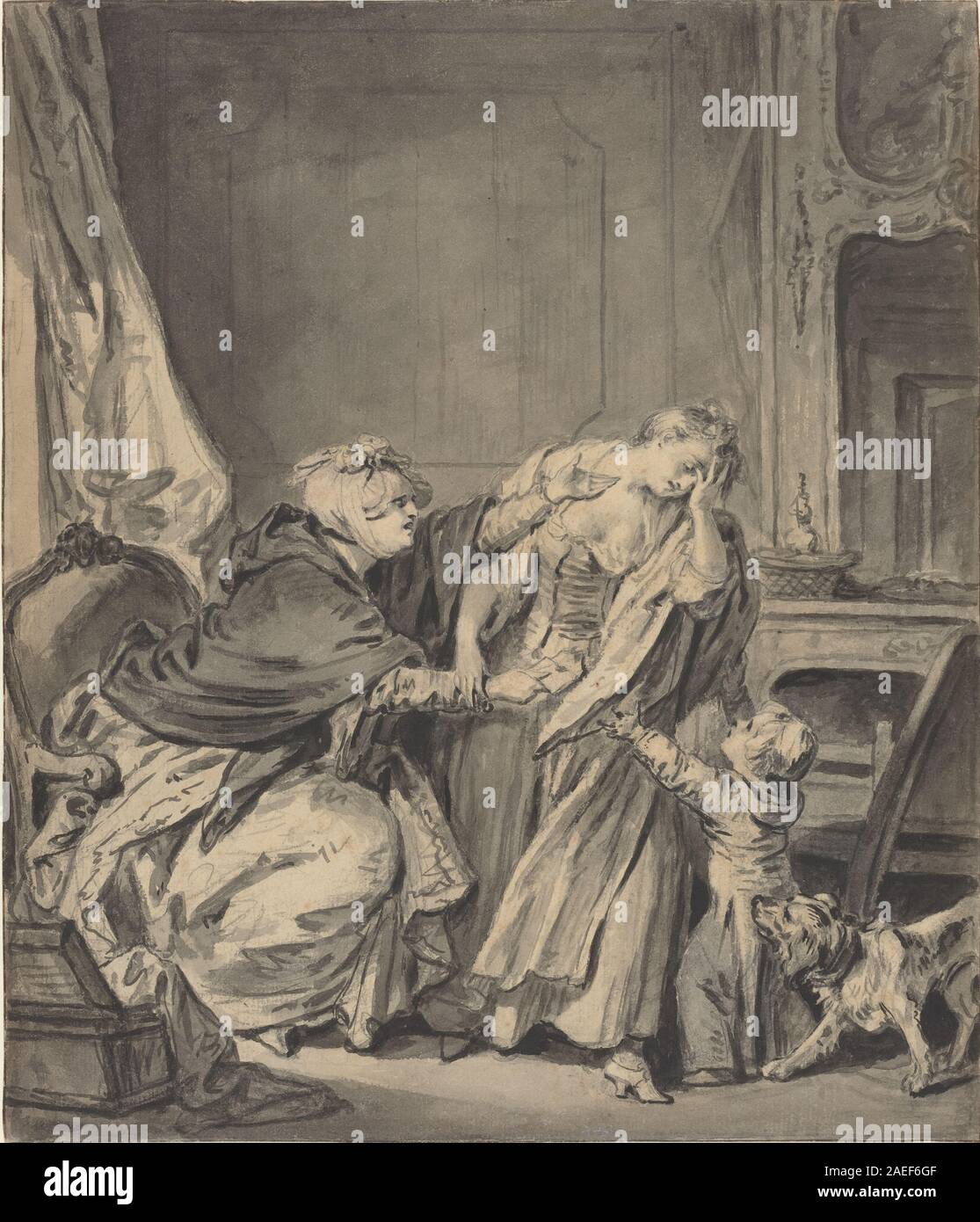 Jean-Baptiste Greuze, The Angry Mother The Angry Mother Stock Photo - Alamy