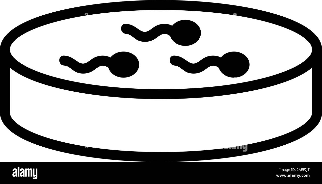 Sperm In The Lab Icon Vector Isolated Contour Symbol Illustration