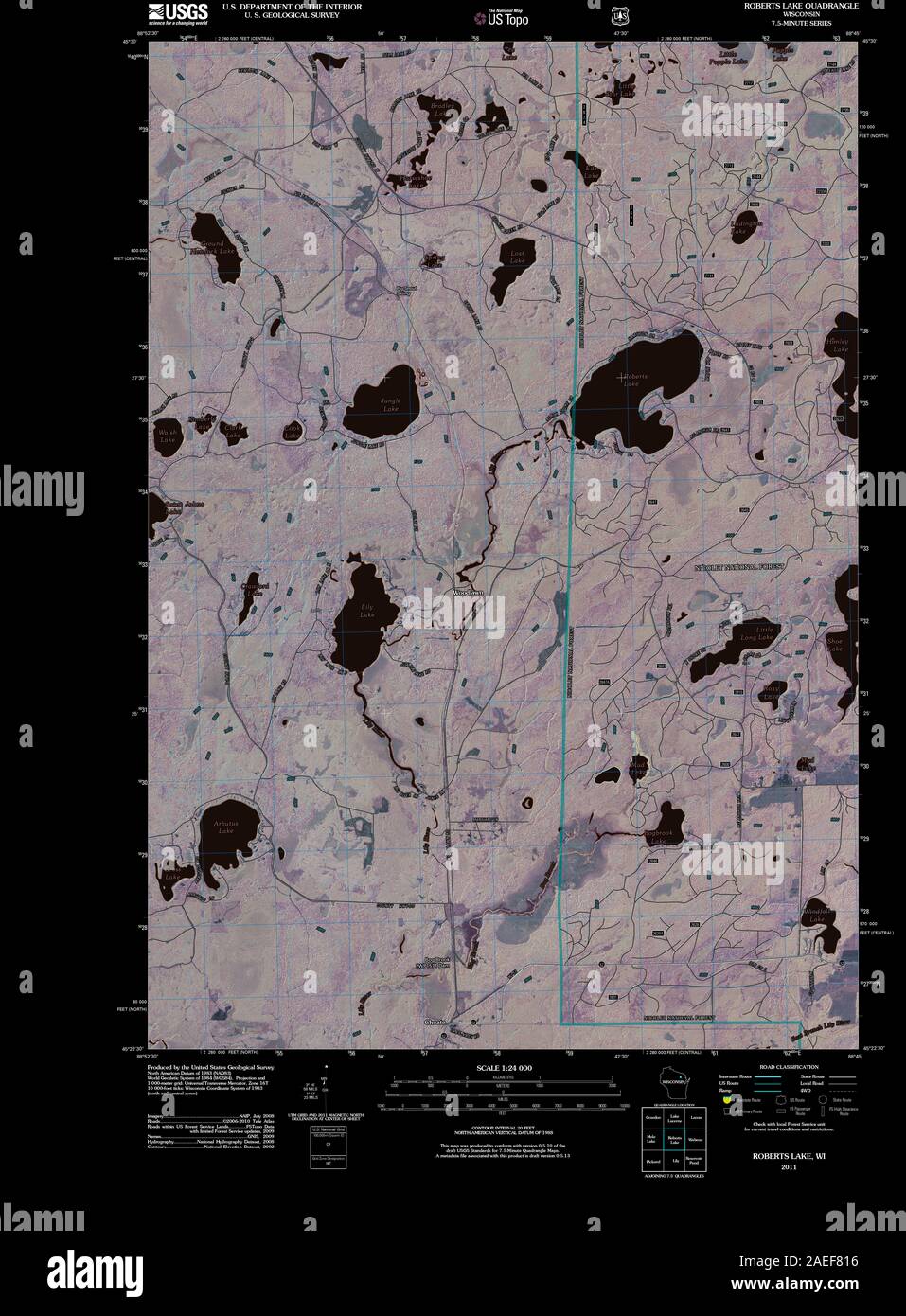 WI Roberts Lake 20110425 TM Inverted Restoration Stock Photo - Alamy