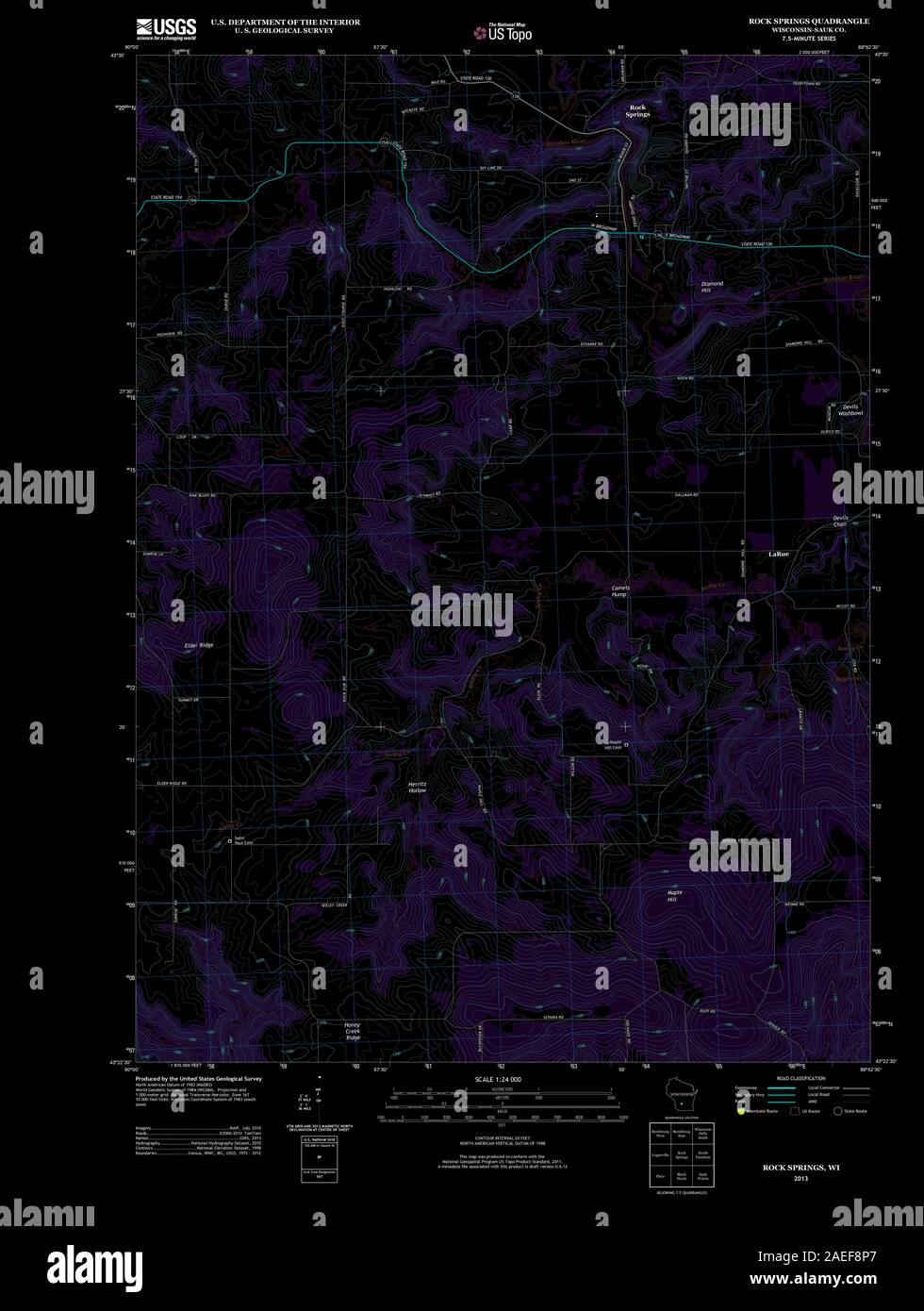 Map of rock springs hi-res stock photography and images - Alamy