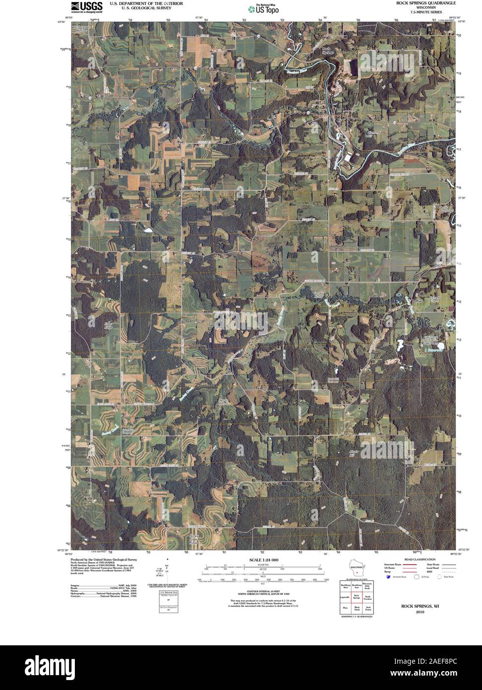 Map of rock springs Cut Out Stock Images & Pictures - Alamy