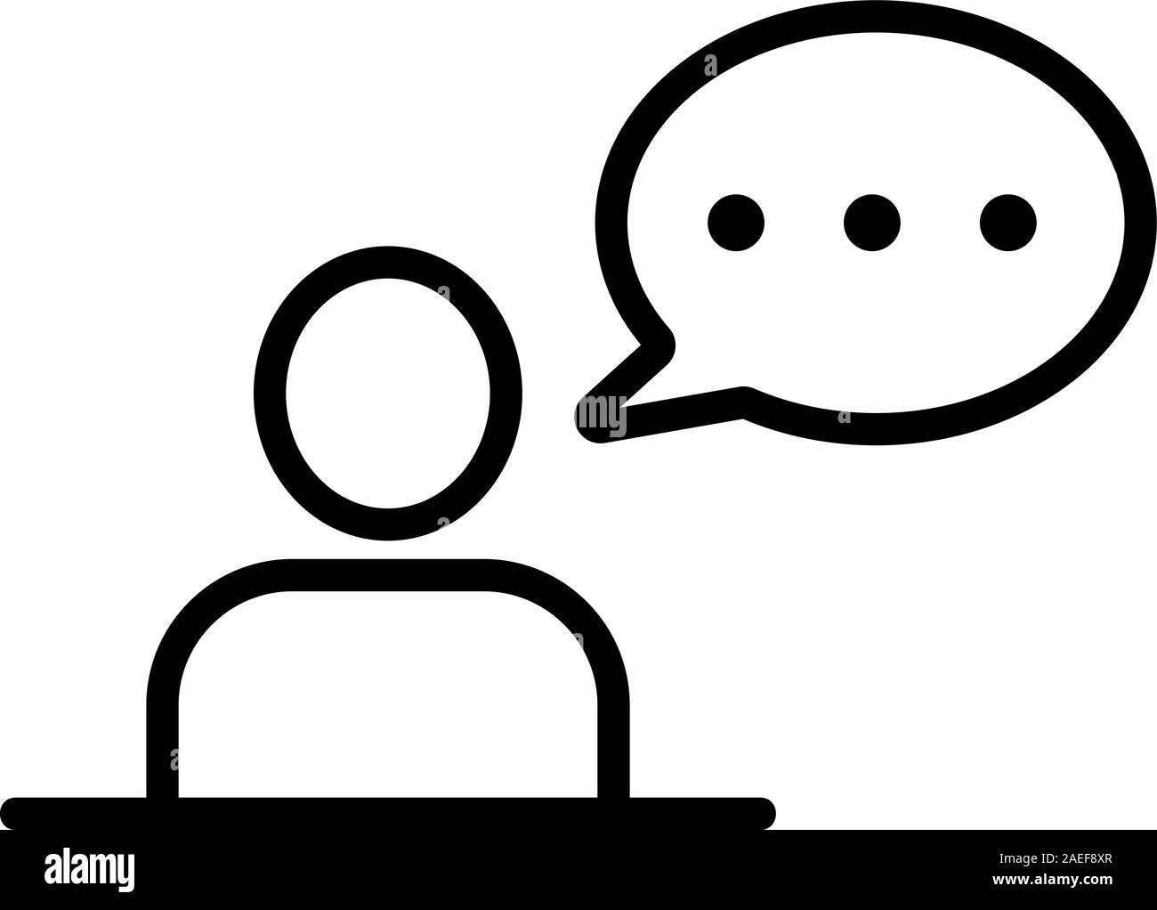 man speaks icon vector. Isolated contour symbol illustration Stock ...