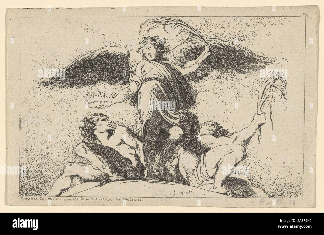 Jean-Honoré Fragonard after Annibale Carracci, Angel Holding a Palm and ...