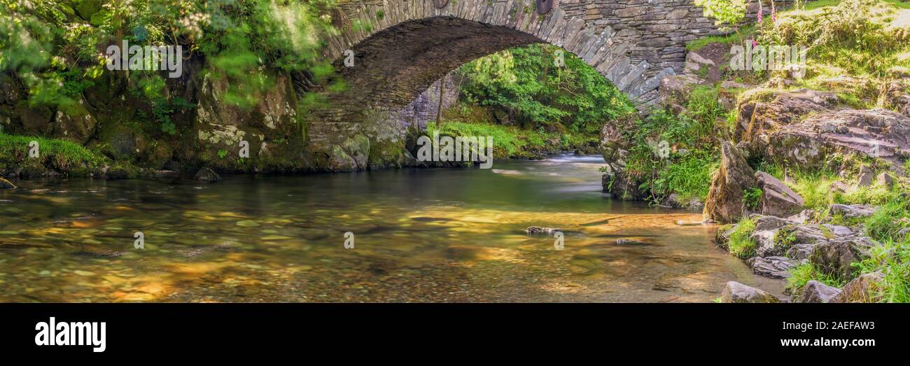 River Brathay Bridge in National Park, Lake District, UK Stock Photo ...