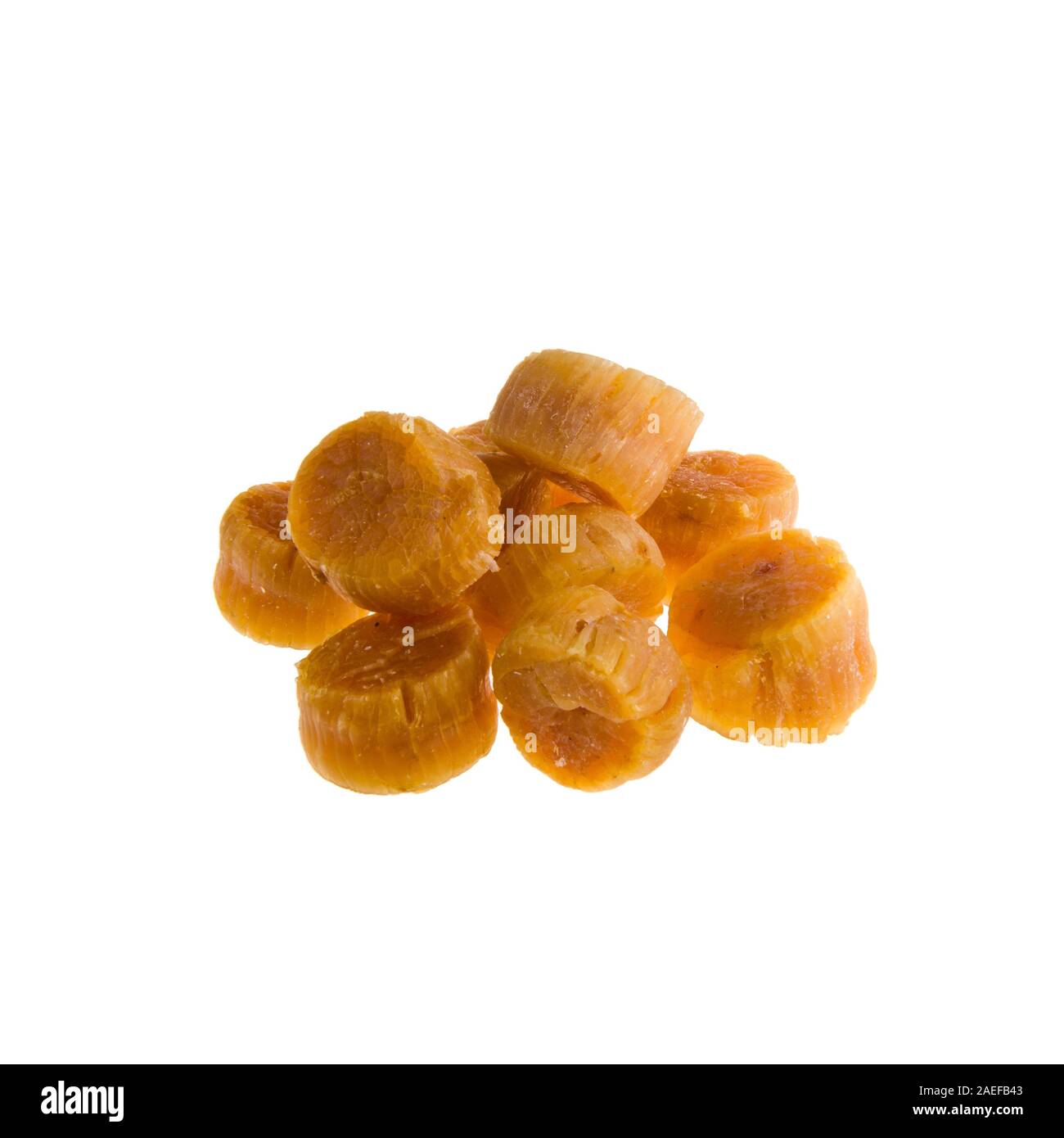 dried scallop or chinese dry scallop on white background Stock Photo ...