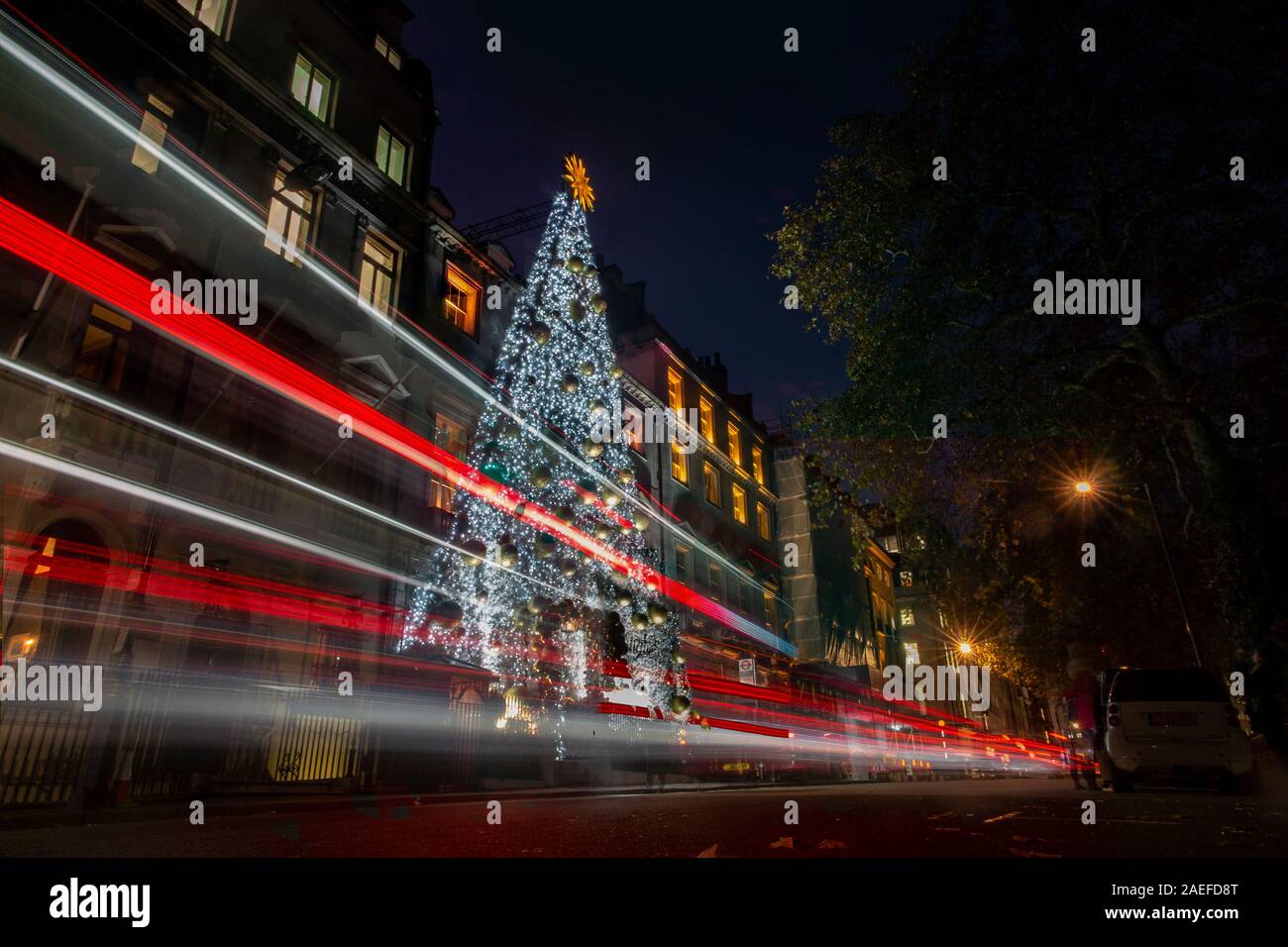 A giant Christmas Tree at Annabel's Night Club in Berkeley Square ...