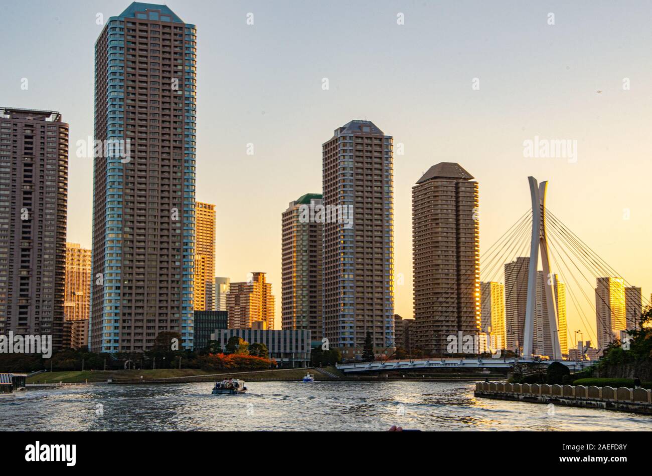 Sunset in Tokyo River, Japan Stock Photo - Alamy