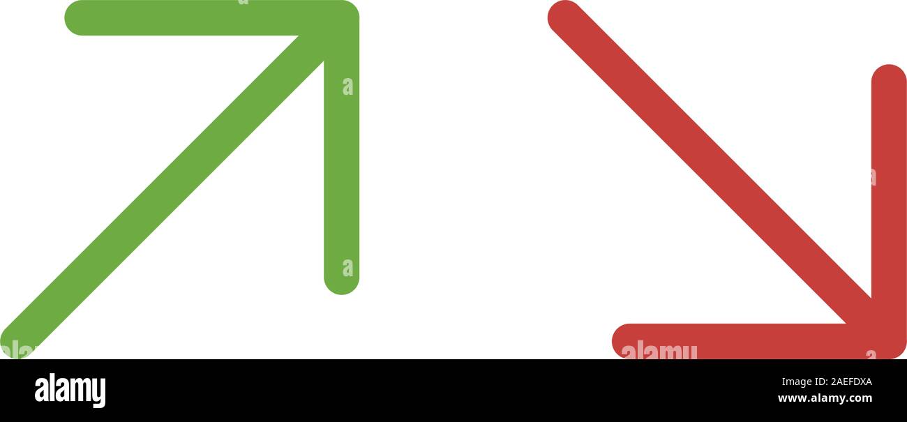 up and down red and green arrow, growth and decrease financial concept ...