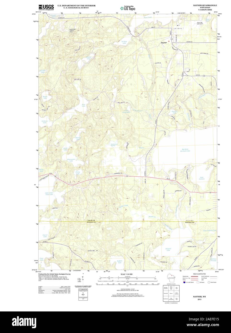 Sayner map hi-res stock photography and images - Alamy