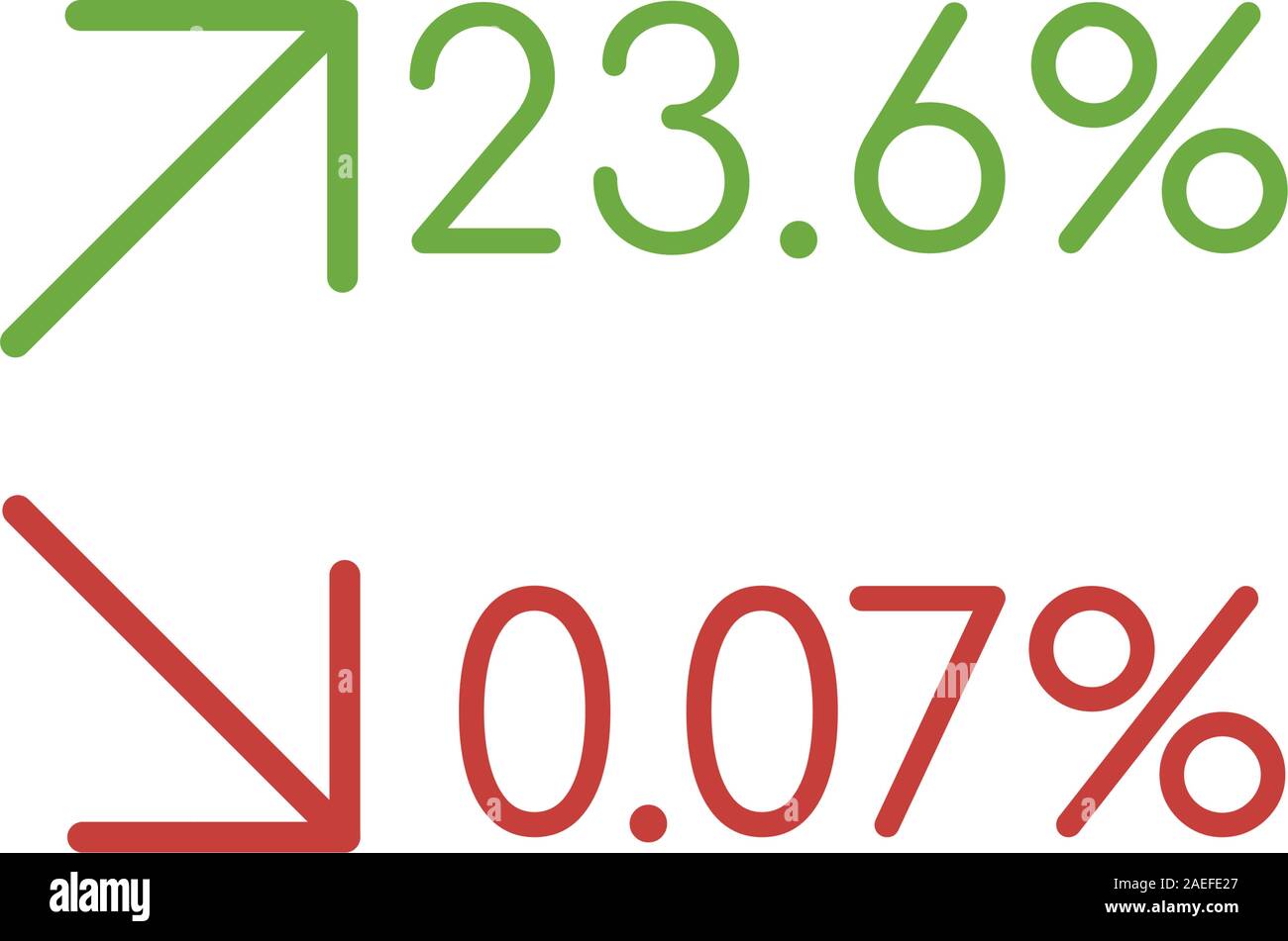 up and down red and green arrow, growth and decrease financial concept ...