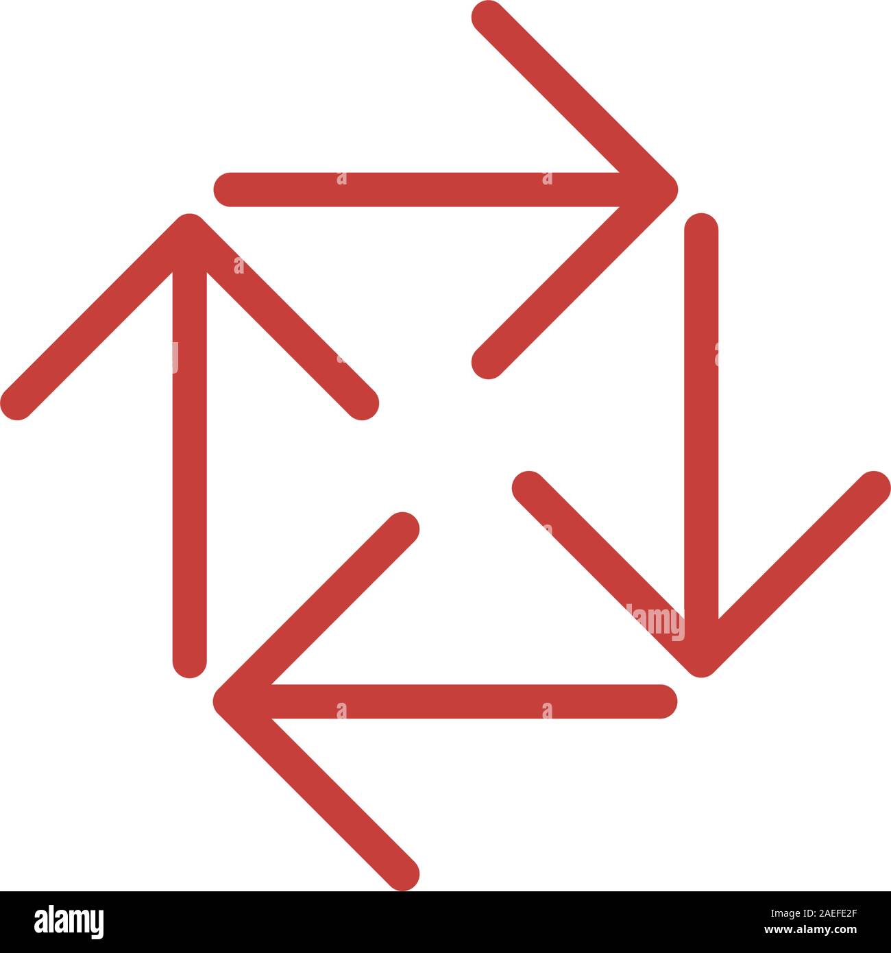 Arrows in square. Vector illustration on white background. Useful for ...