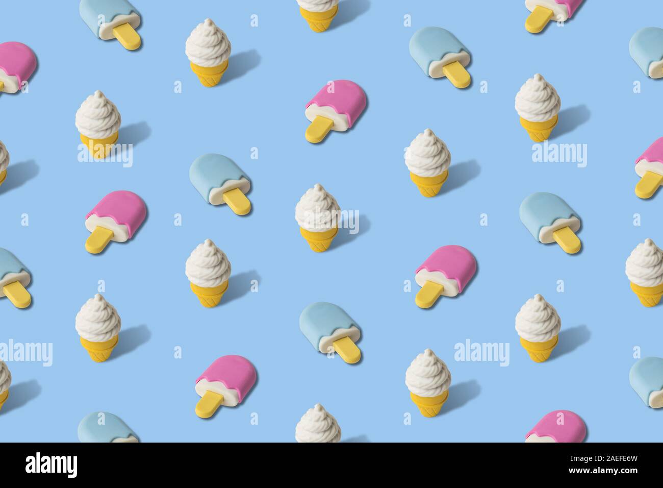 Ice cream pattern on pastel blue background minimal sweet food and ...