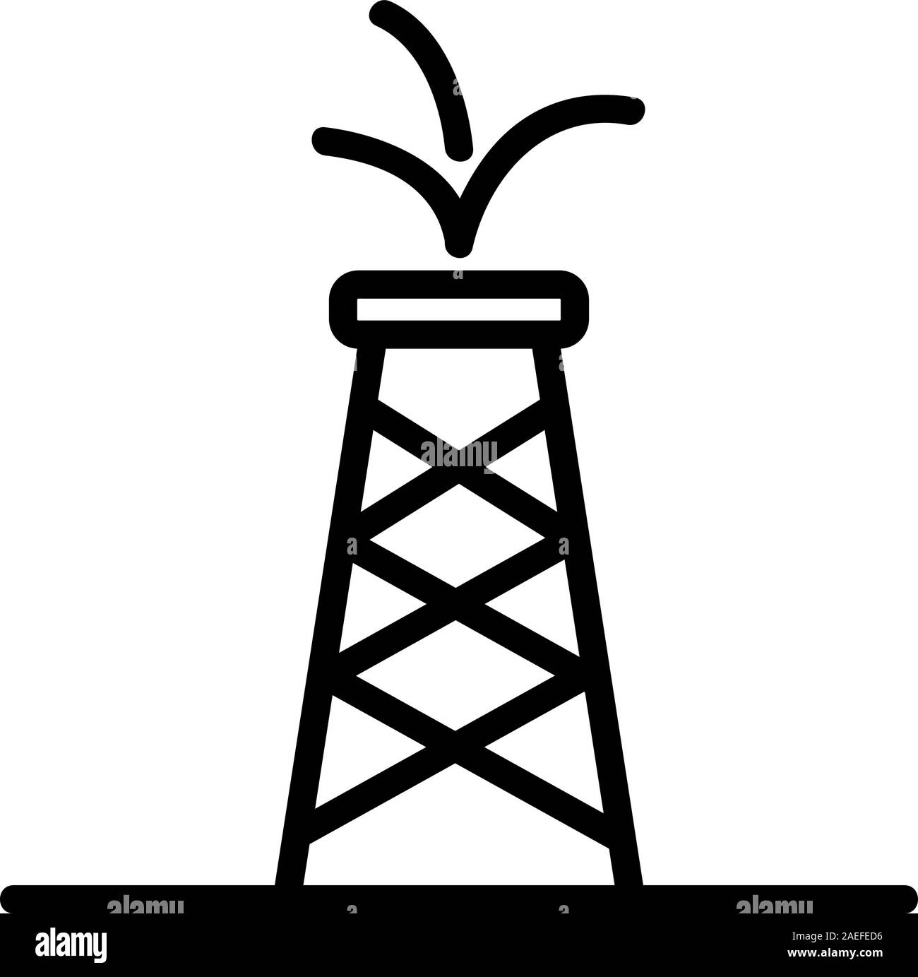 oil tower icon vector. Isolated contour symbol illustration Stock ...