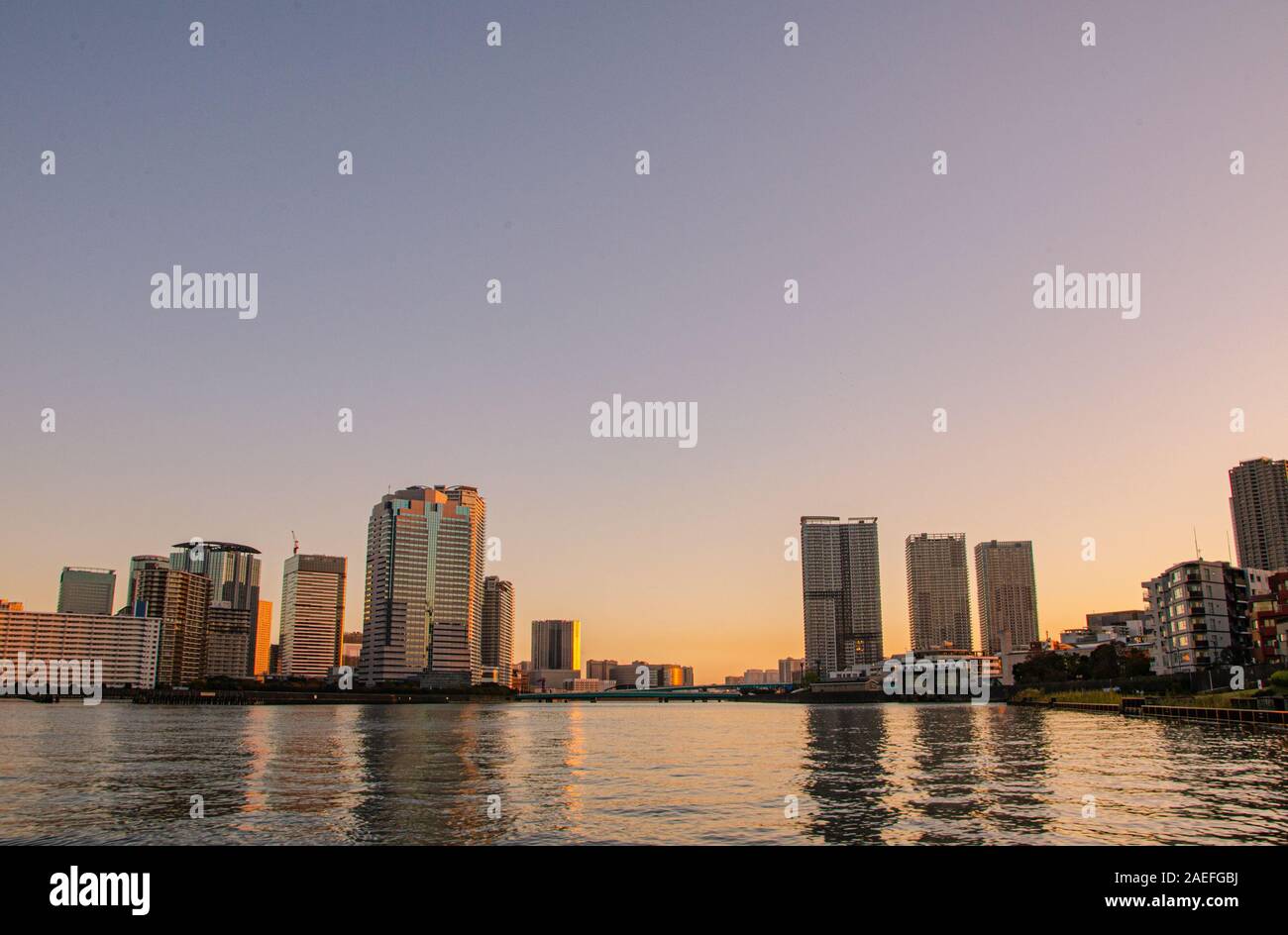 Sunset in Tokyo River, Japan Stock Photo - Alamy