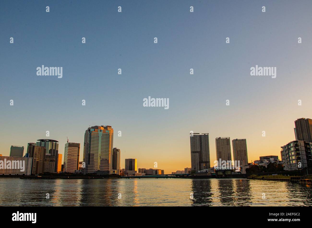 Sunset in Tokyo River, Japan Stock Photo - Alamy