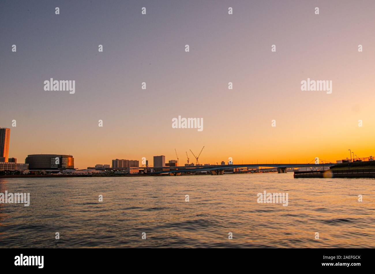 Sunset in Tokyo River, Japan Stock Photo - Alamy